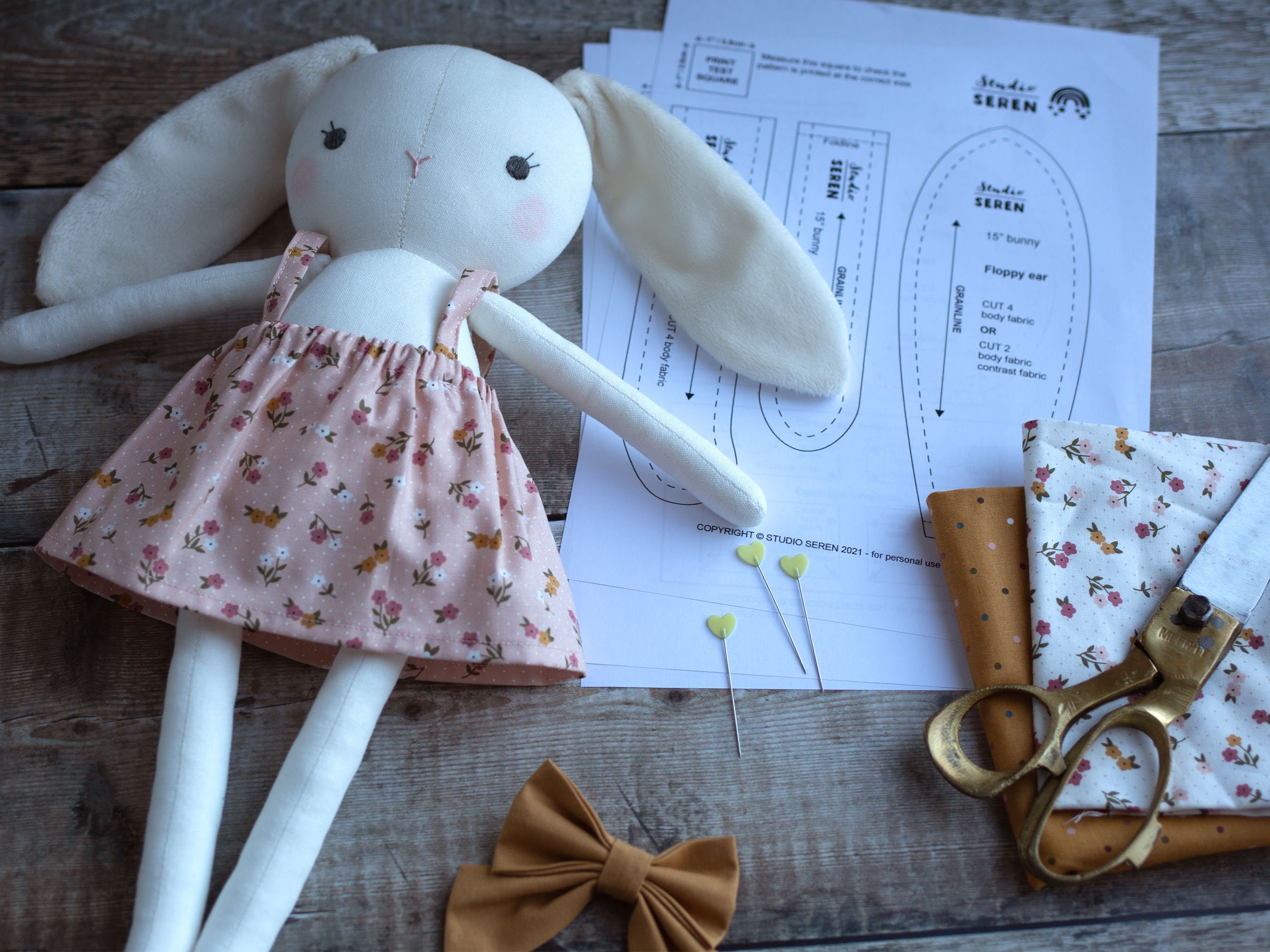 Bunny Sewing Pattern PDF Make 2 Types of Cloth Bunny Rabbit - Etsy