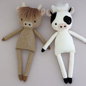 Highland Cow Sewing Pattern PDF - Make a Highland Cow Doll / Stuffed ...