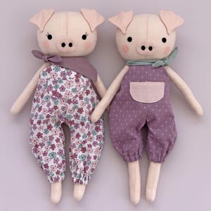Pig Sewing Pattern PDF - Make a Pig Doll / Stuffed Animal Toy / Farm ...