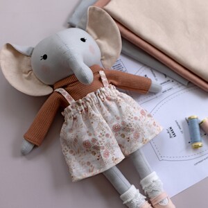 Elephant Sewing Pattern PDF Make a Stuffed Elephant Doll / Stuffed ...