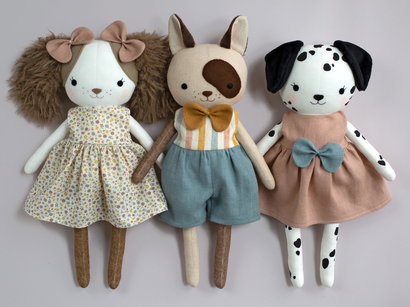 Dog Sewing Pattern PDF Make 3 Types of Cloth Puppy Dog Doll - Etsy