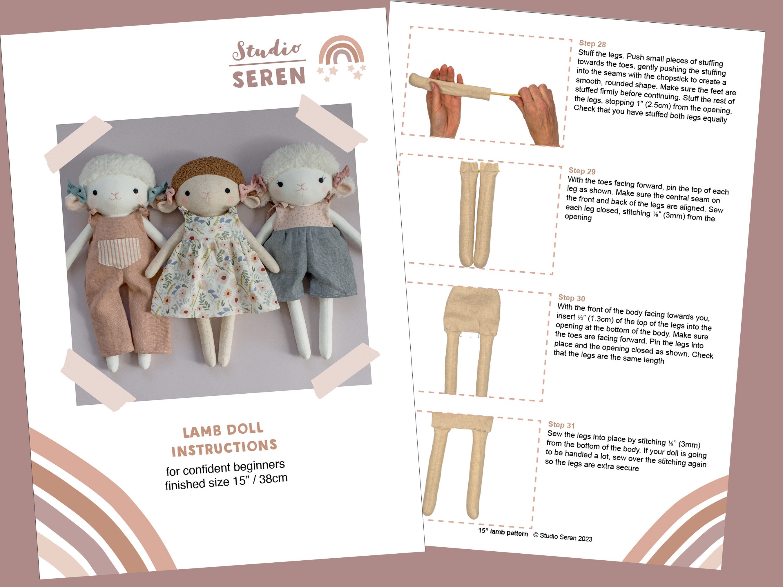 Lamb Sewing Pattern PDF Make a Cloth Lamb Doll / Stuffed - Etsy UK