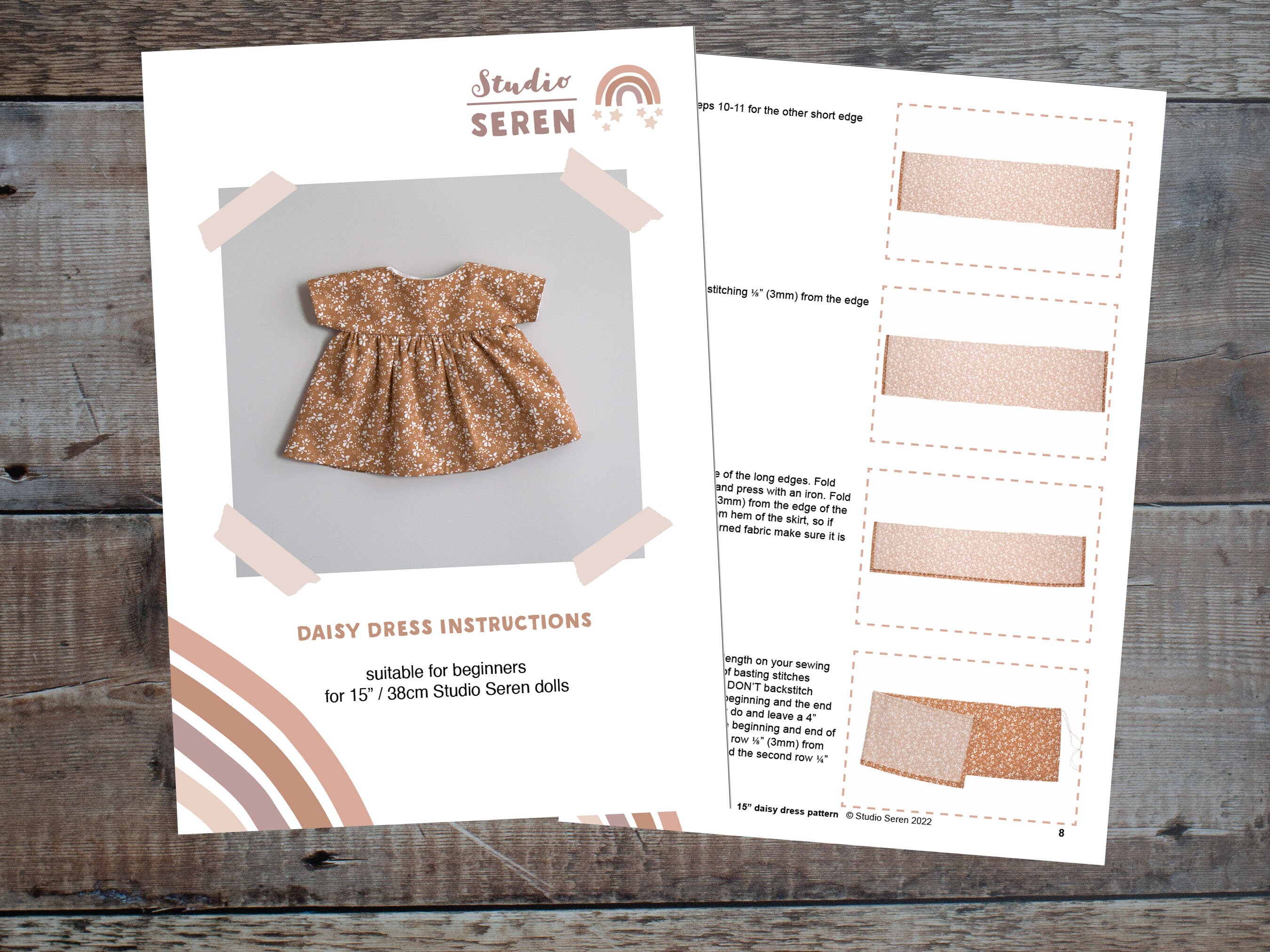 Doll Dress PDF Sewing Pattern and Tutorial - Etsy