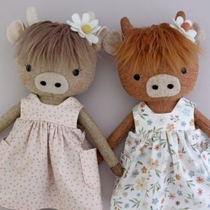 Highland Cow Sewing Pattern PDF - Make a Highland Cow Doll / Stuffed ...
