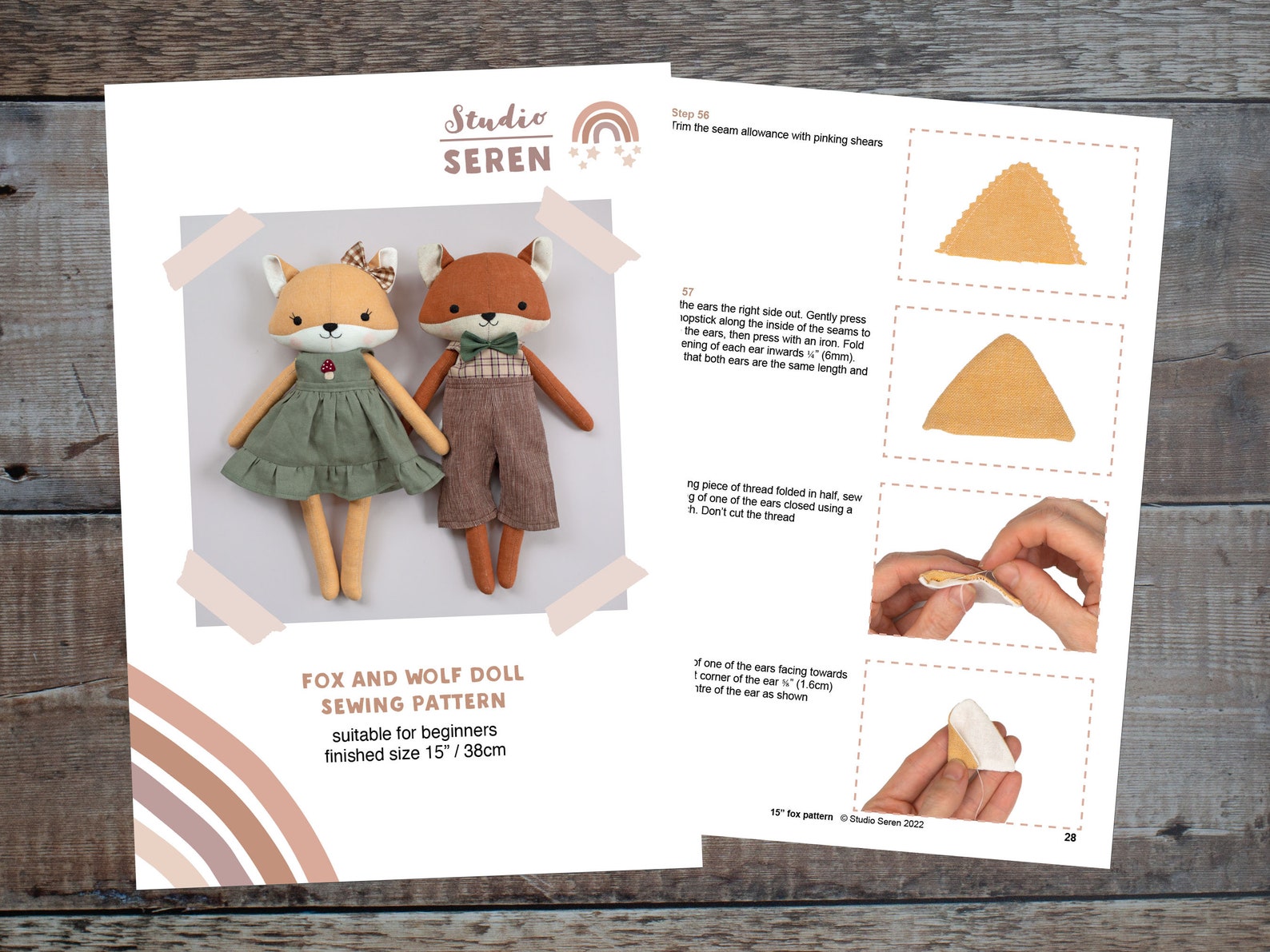 Fox Sewing Pattern PDF Make a Fox or Wolf Woodland Animal - Etsy UK