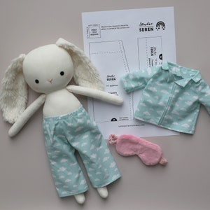 Doll Pyjama PDF Sewing Pattern and Tutorial for Studio Seren Stuffed Animal Dolls - Etsy