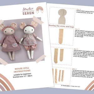 Mouse Sewing Pattern PDF Make a Cloth Mouse Doll / Stuffed - Etsy