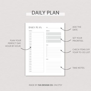 Undated Daily Planner. Fillable and Printable. Instant Download. - Etsy