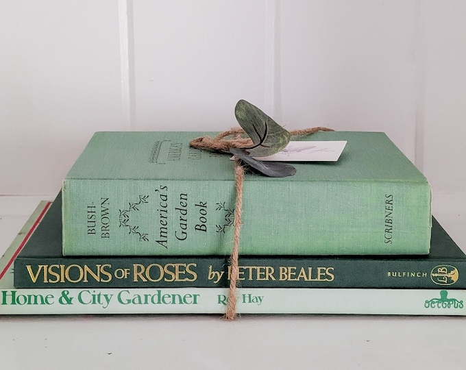 Stack of Vintage Light Green Books Decorative Books Decor Accent Sage ...