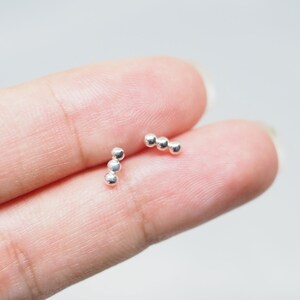 3 Dot Bar Earrings Dainty Dot Earrings Minimalist Earrings Gift for Her ...