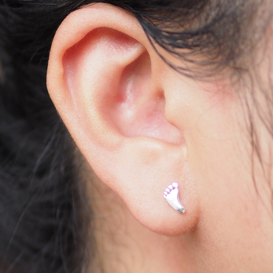 Foot Stud Earrings Feet Earrings Baby Feet Jewelry Foot - Etsy