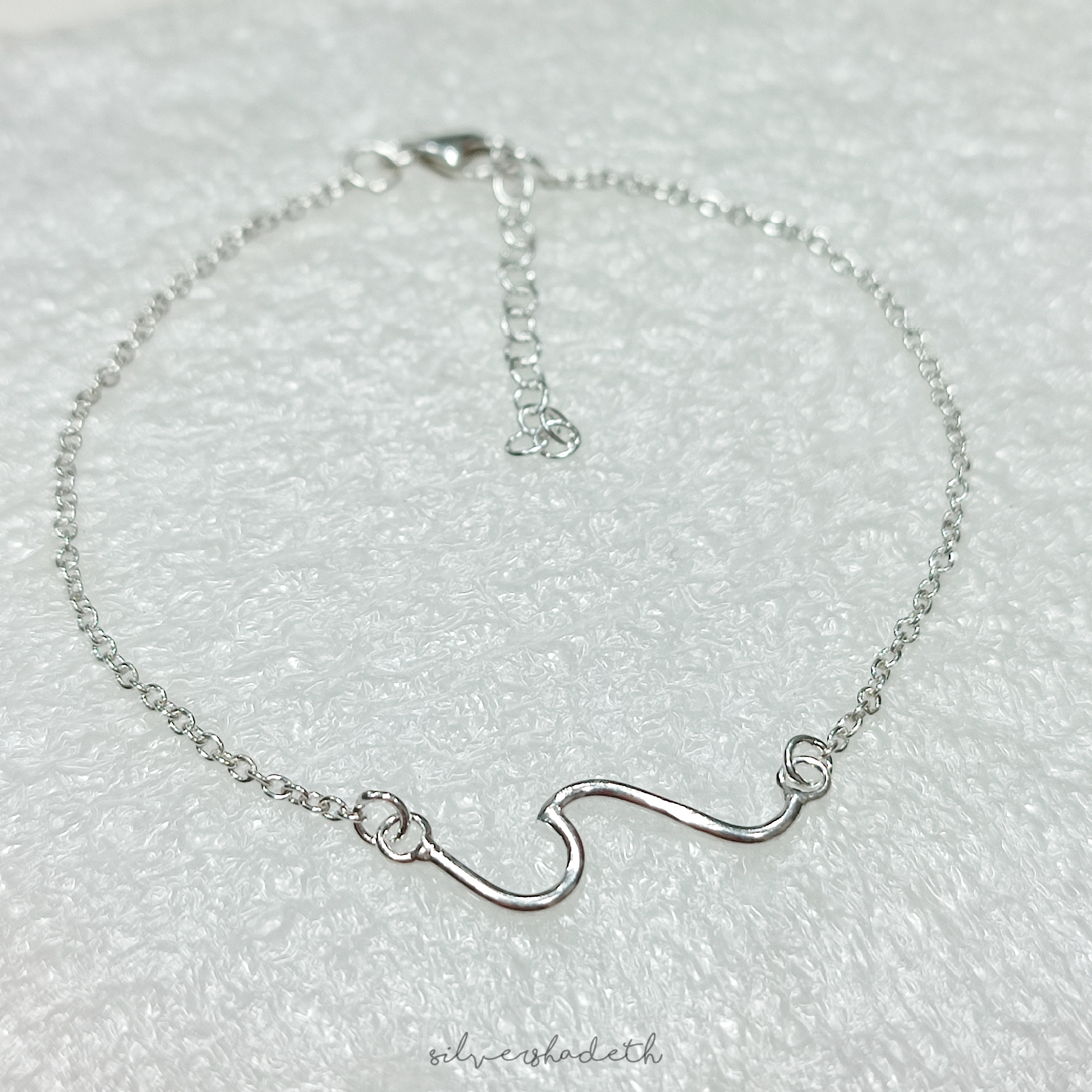 Sterling silver Wave Bracelet Adjustable Wave Chain Bracelet | Etsy