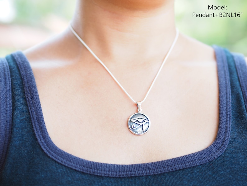 Egyptian Eye Necklace Sterling Silver Eye of Horus Chain - Etsy