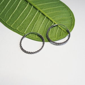 25 Mm Snake Chain Hoop Earrings, Minimalist Hoop Earrings, Tribal ...