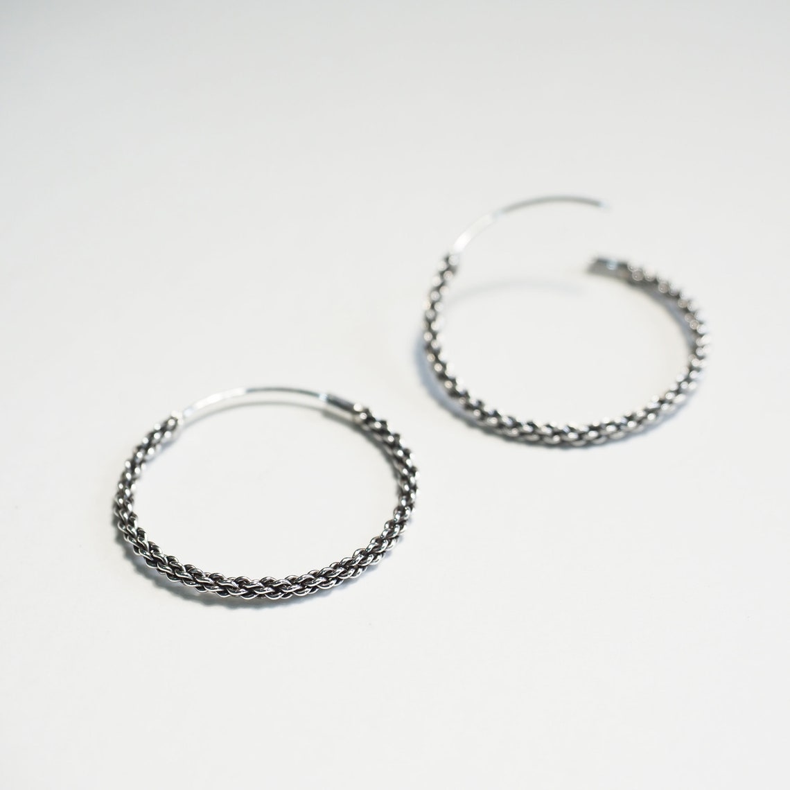 25 Mm Snake Chain Hoop Earrings Minimalist Hoop Earrings | Etsy