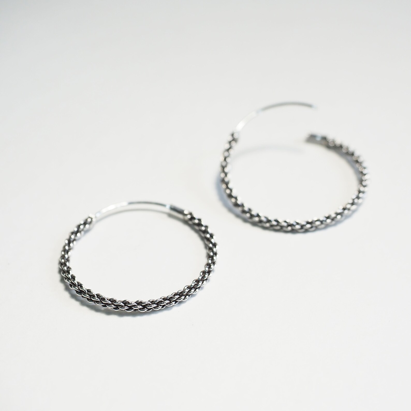 25 Mm Snake Chain Hoop Earrings Minimalist Hoop Earrings - Etsy