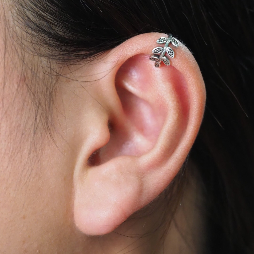 Olive Leaf Ear Cuff Earrings Leaf Vine Ear Cuff Sterling - Etsy