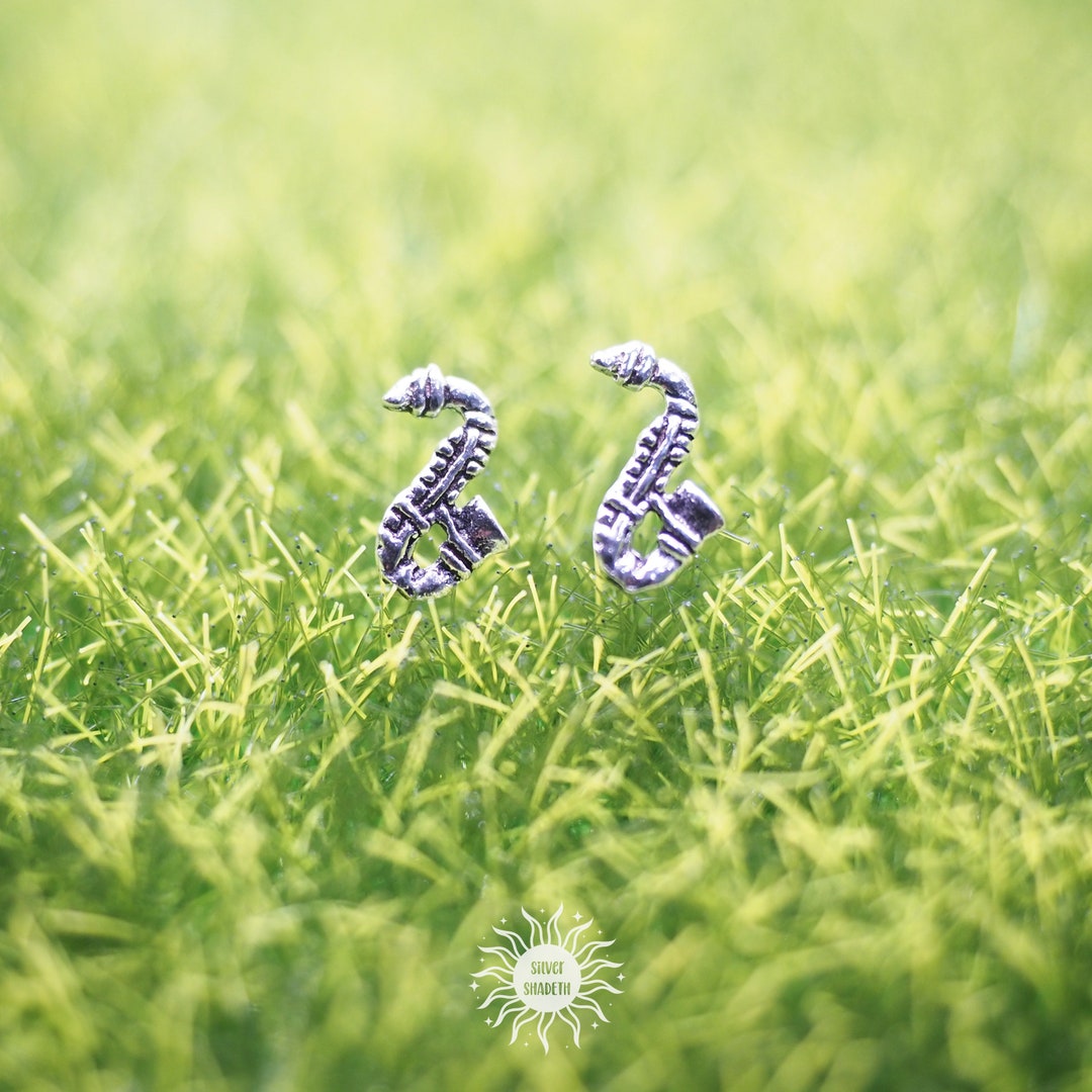 Sterling Silver Saxophone Earrings, Music Instrument Earrings, Music ...