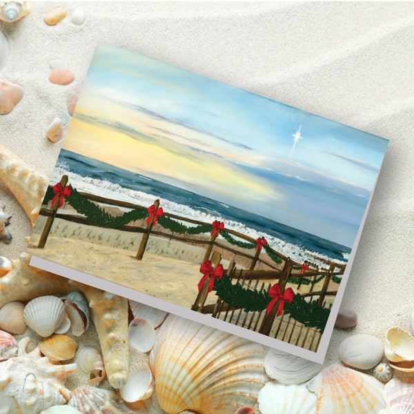 Beach Scene Christmas Cards - Etsy
