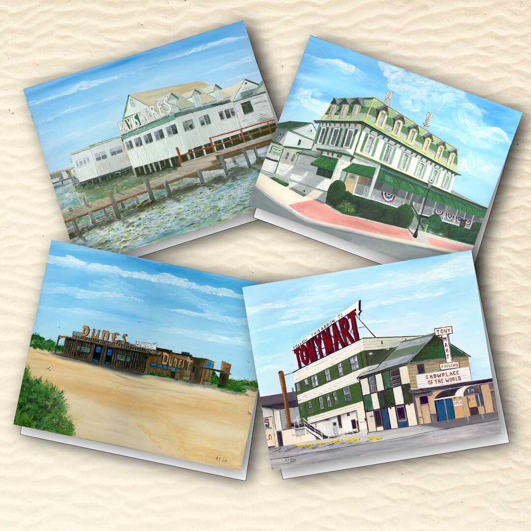 Shore Fun-coastal Note Cards, 12-pack, Blank - Etsy