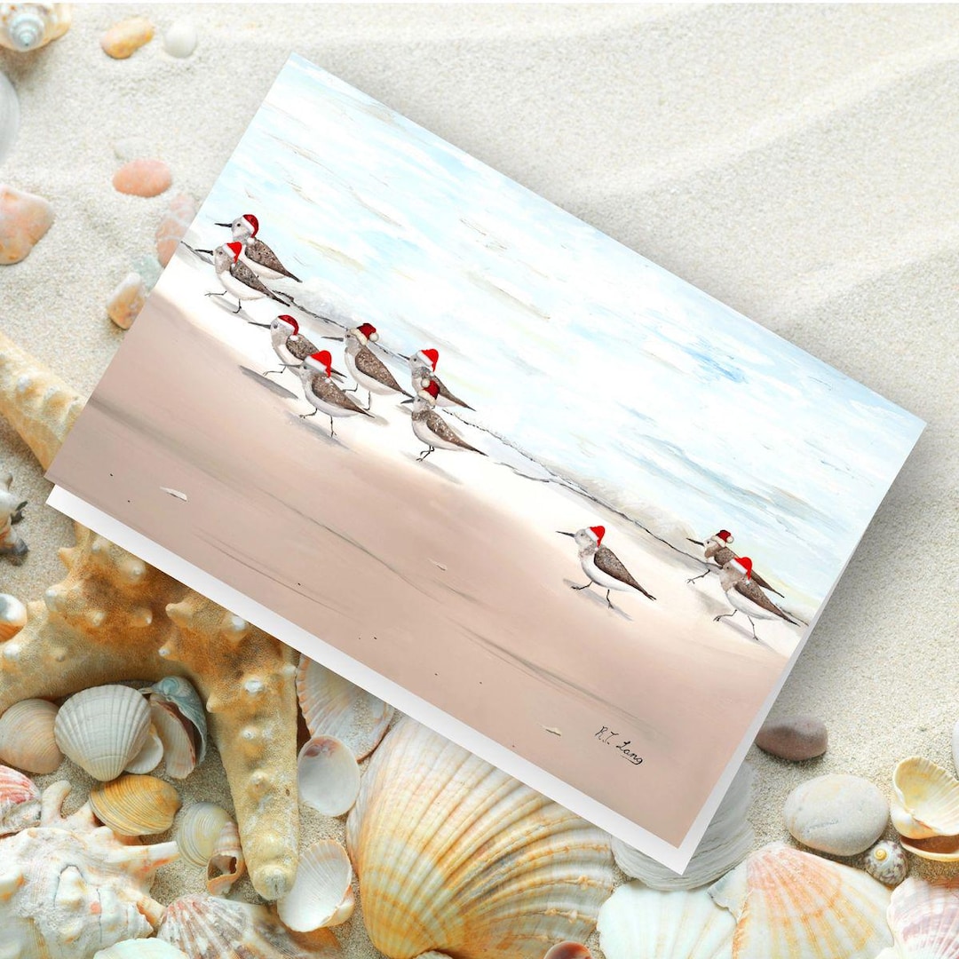 Beach Runners-christmas Cards - Etsy
