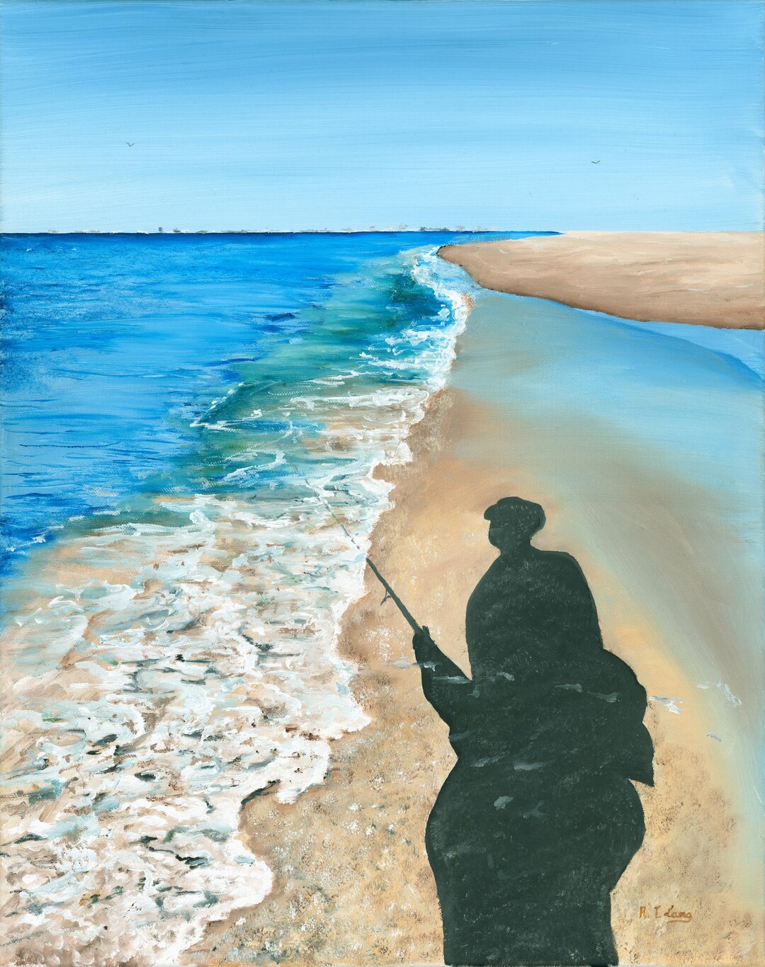 Shadow Fishing - Original Painting - Etsy