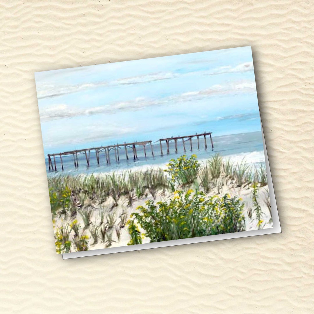 Pier View-coastal Note Cards, 12-pack, Blank - Etsy