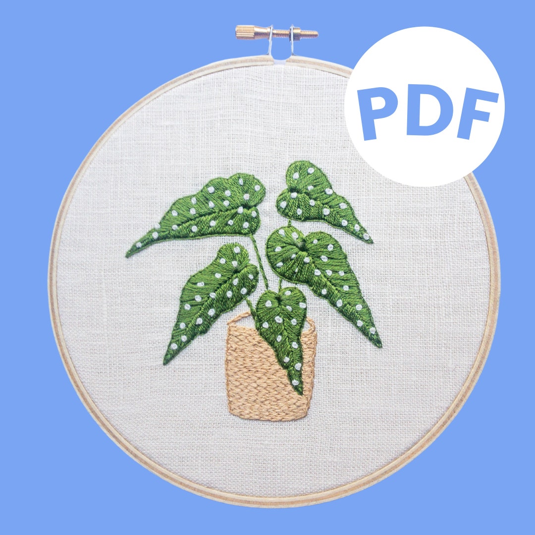 Polka Dot Begonia Embroidery PDF Pattern - Etsy