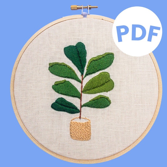 Fiddle Leaf Fig Embroidery PDF Pattern | Etsy