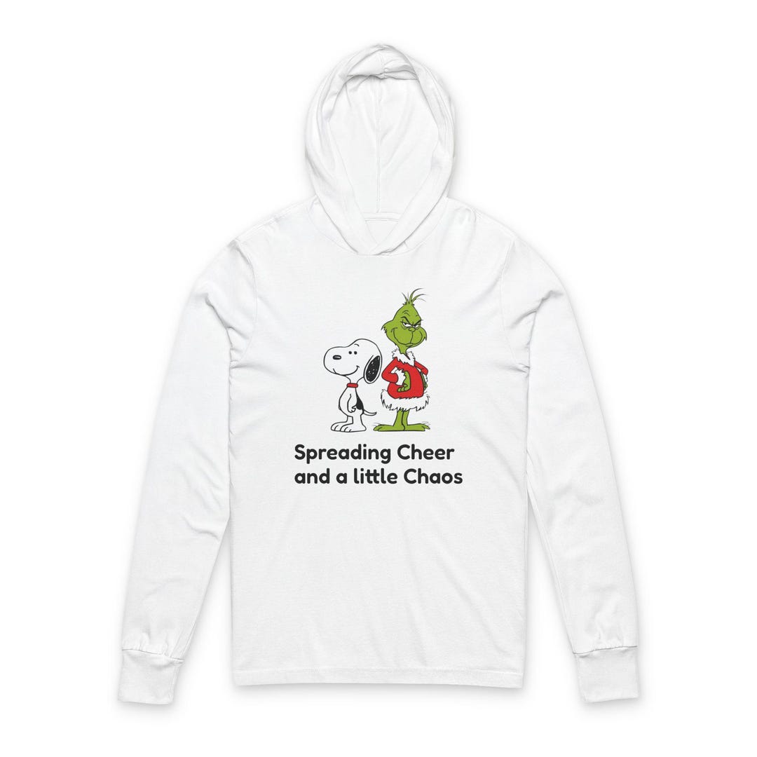 Snoopy and Grinch Christmas Hoodie | Holiday Cartoon Mashup - Etsy
