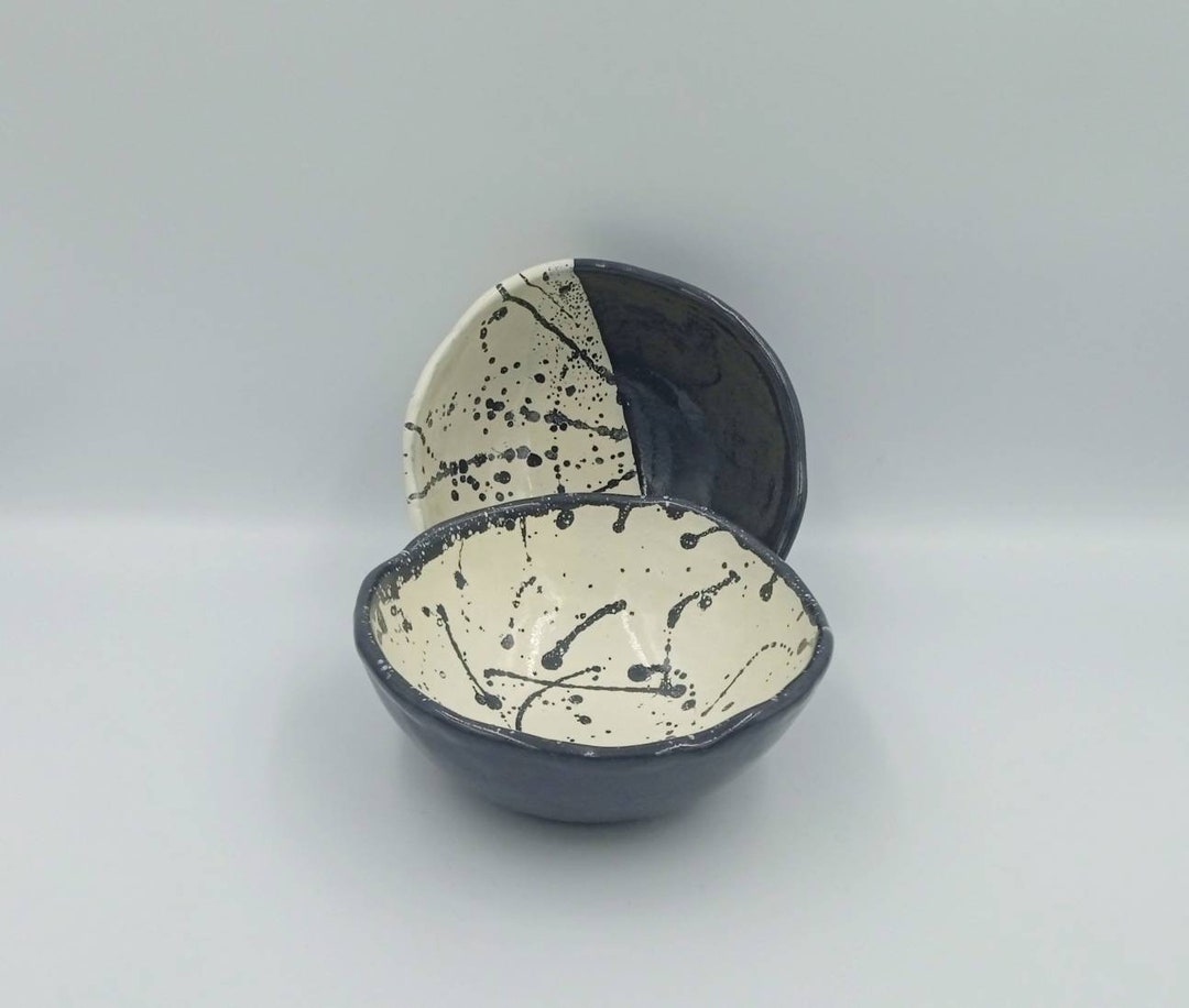Handmade Ceramic 2 Bowl Set - Ice Cream & Cereal Bowl - Ceramic Snack ...