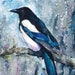 Magpie Painting, Original Watercolour Print Naomi Neale Art 12x8 or ...