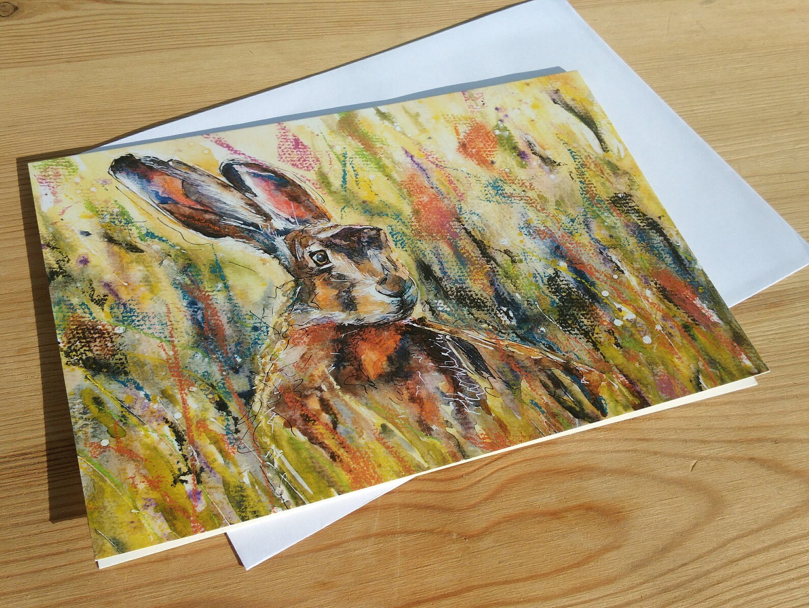 HARE Card-hare Birthday Card-blank Hare Greetings Card-easter - Etsy
