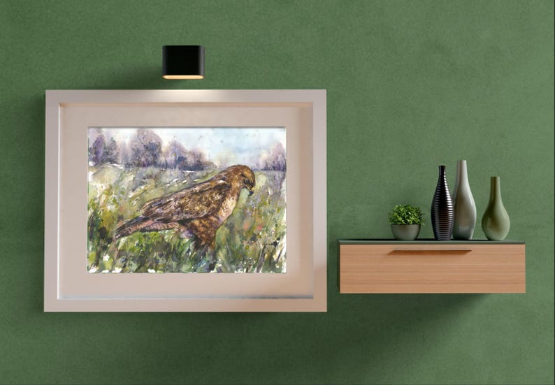 Buzzard Painting, Print From Original Watercolour Painting by Naomi ...
