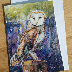 OWL BIRTHDAY Card-barn Owl Cards Set-blank Card-spring Birthday-bird ...