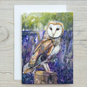 OWL BIRTHDAY Card-barn Owl Cards Set-blank Card-spring Birthday-bird ...