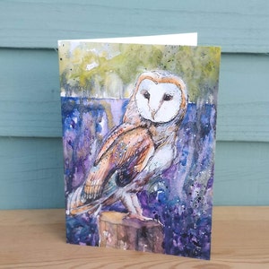 OWL BIRTHDAY Card-barn Owl Cards Set-blank Card-spring Birthday-bird ...