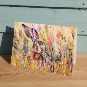 HARE Card-hare Birthday Card-blank Hare Greetings Card-easter Birthday ...