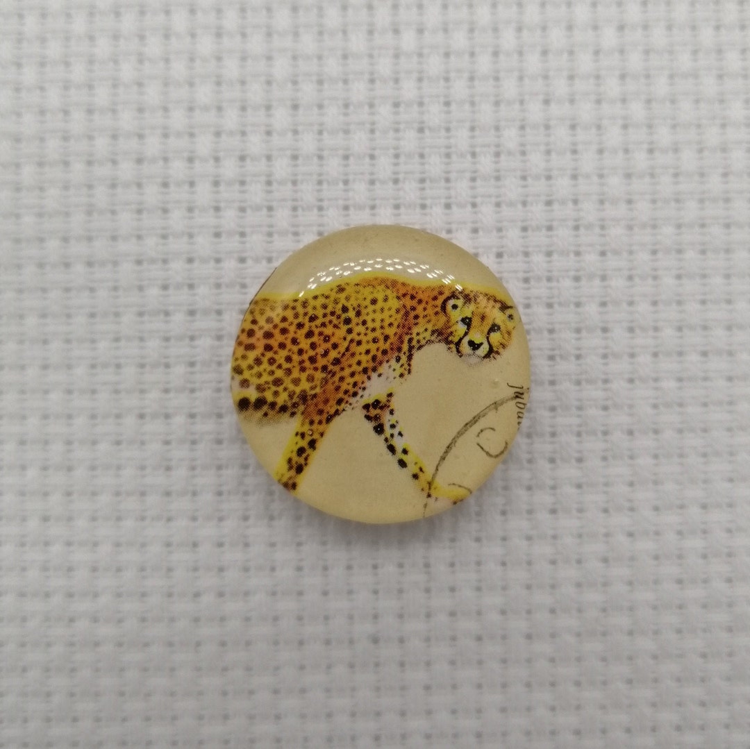 Cheetah Needle Minder, Made With Vintage Polish Postage Stamp 1972 ...