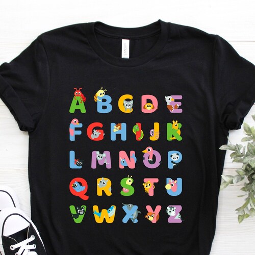 Animals Alphabet T-shirt Cute ABC Letters Learning Fans - Etsy
