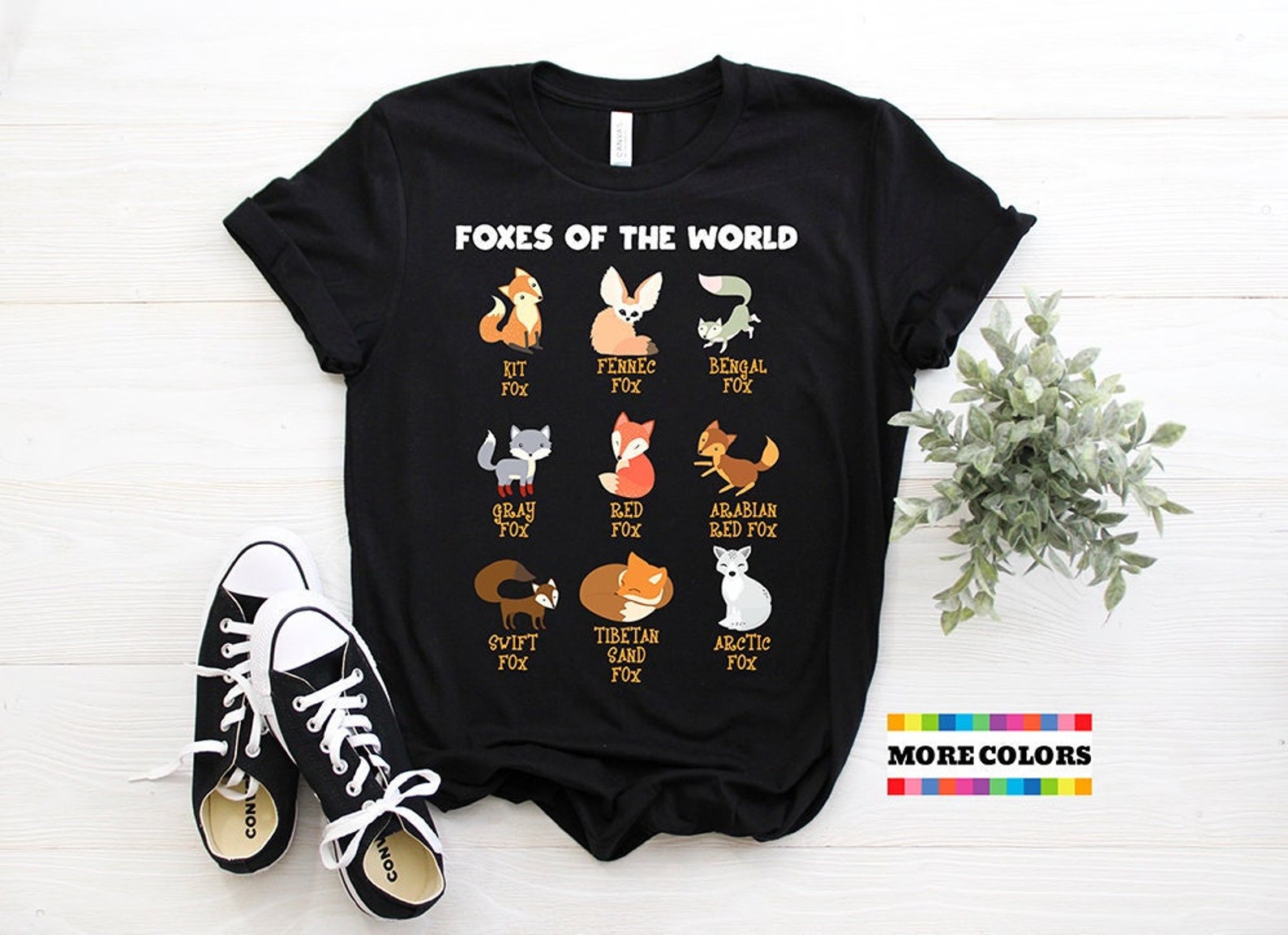 Foxes of the World T-shirt, Cute Fox Fans Birthday Gift Tshirt, Funny ...