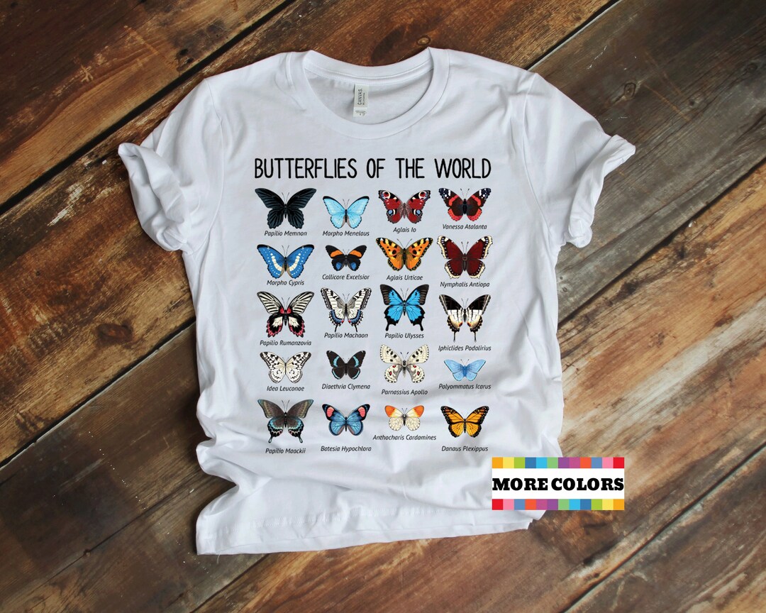 Types of Butterflies T-shirt Cute Butterfly Cool Entomology Lover Gift ...