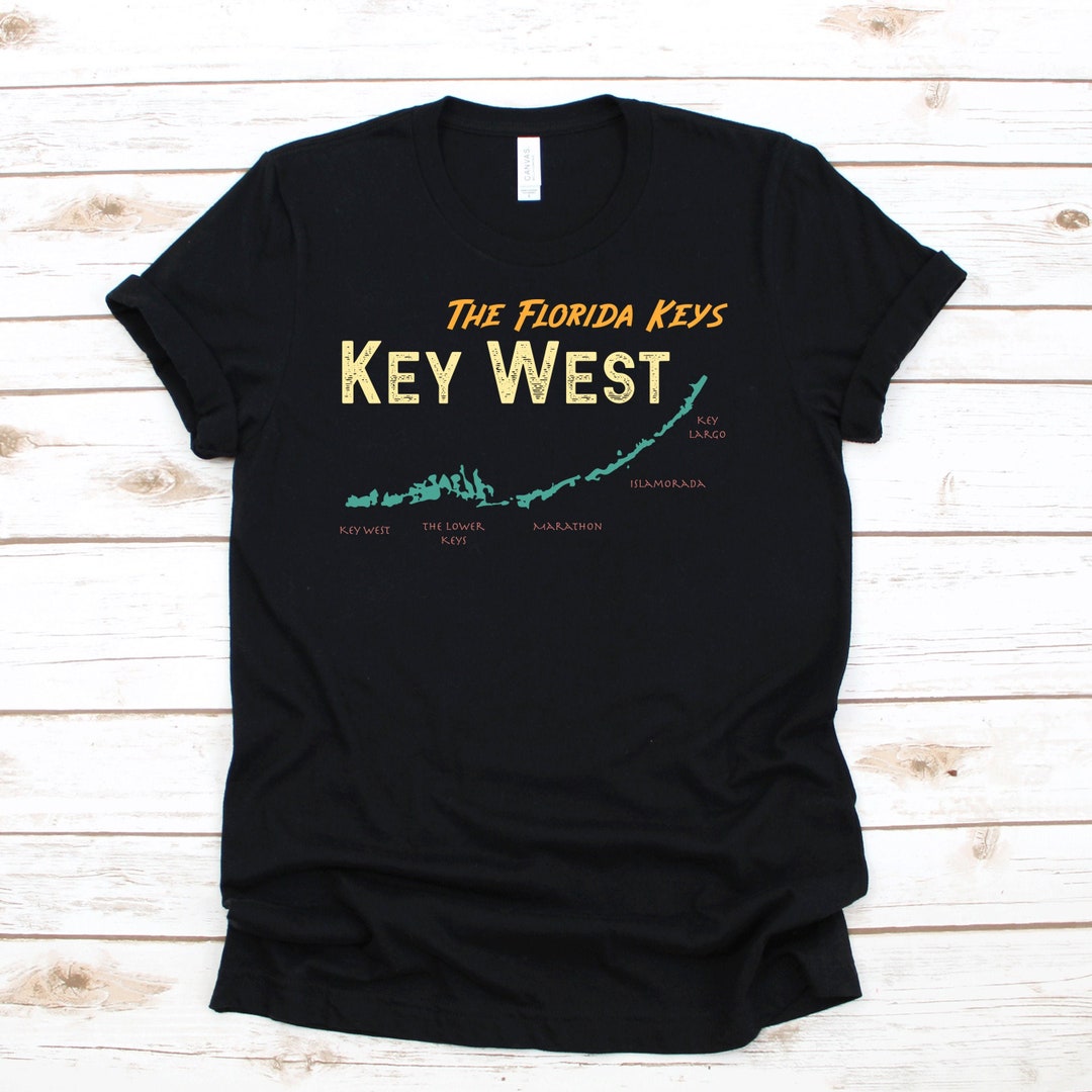 Key West Map Shirt, Florida Keys Islands Beach Vacation Tank Top, Ocean ...