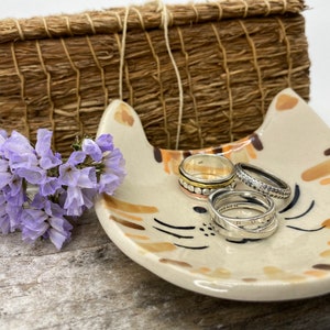 Cat Face Shaped, Handmade, Really Useful Mini Dish, Trinket Tray, Ring ...