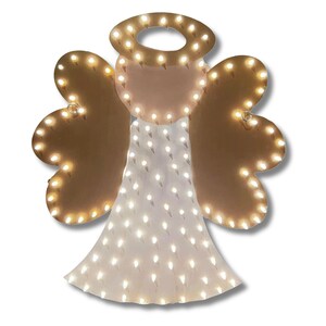 Lighted Wooden Angel Tree Topper, Front Door Decor, Christmas ...