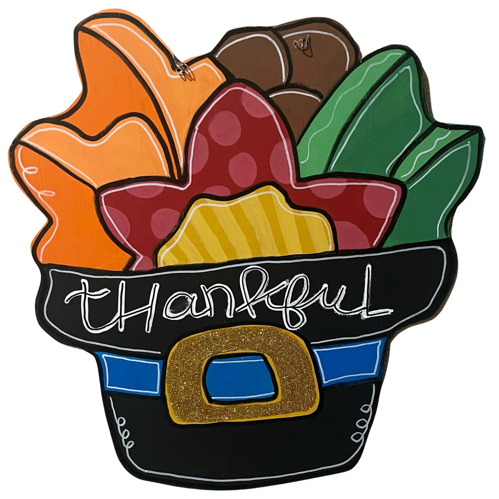 Thanksgiving Pilgrim Hat Door Hanger Thankful Front Door - Etsy