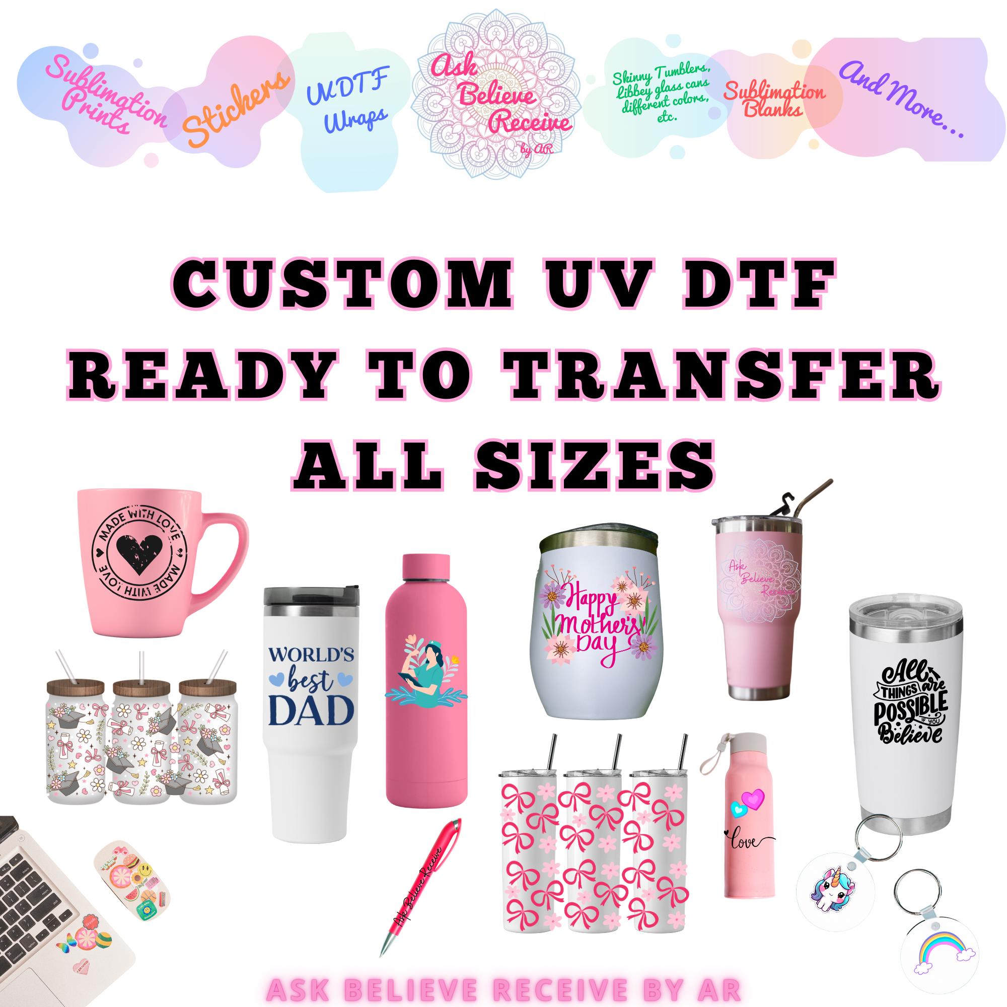 Custom UVDTF Transfer | Your Design | Custom Size Decals | Ready to ...