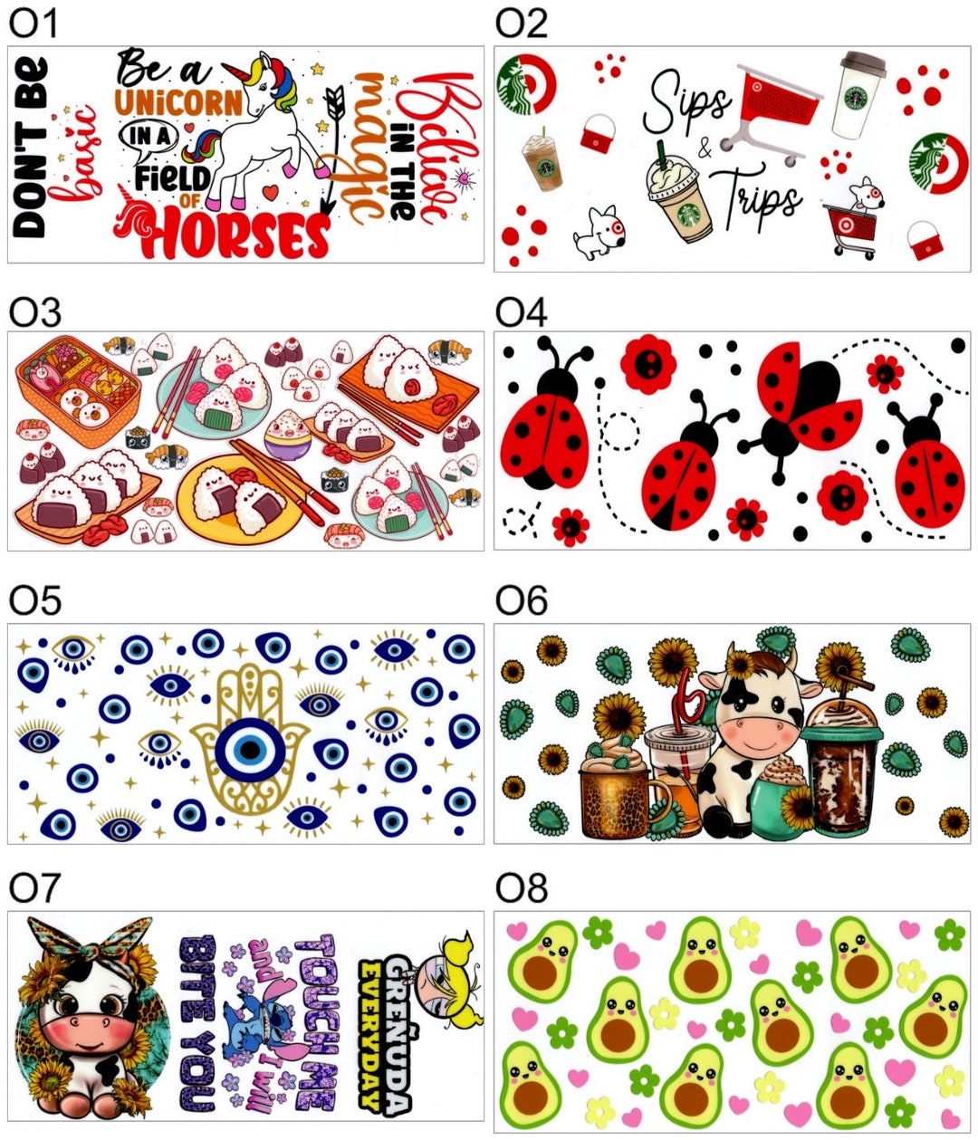 UV DTF Design, Full Color Transfers, Waterproof, Ready to Ship - Etsy