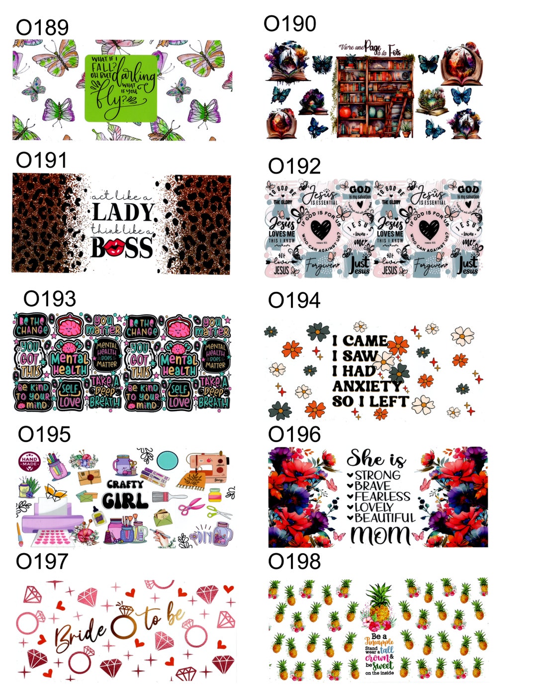 UV DTF Design, Full Color Transfers, Waterproof, Ready to Ship - Etsy