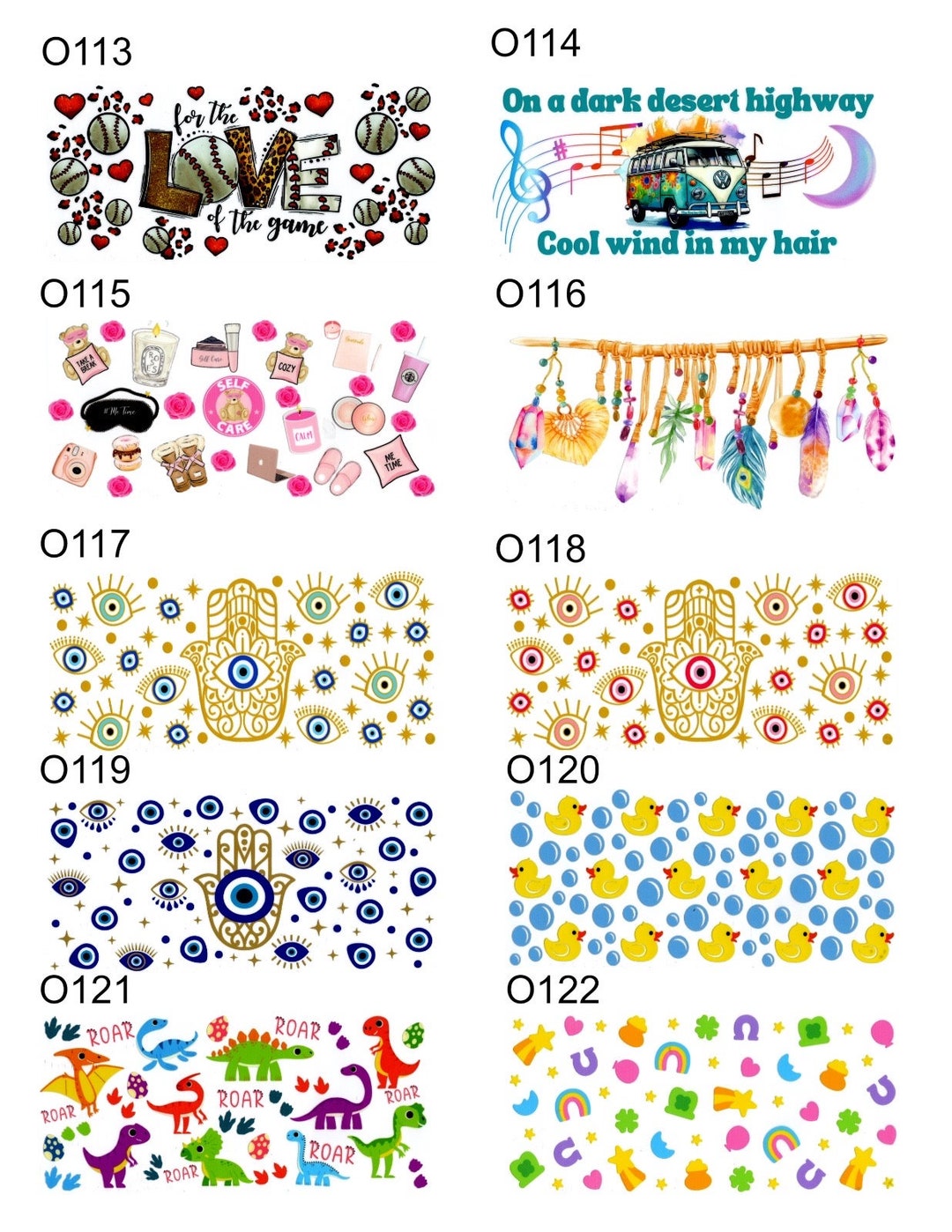 UV DTF Design, Full Color Transfers, Waterproof, Ready to Ship - Etsy